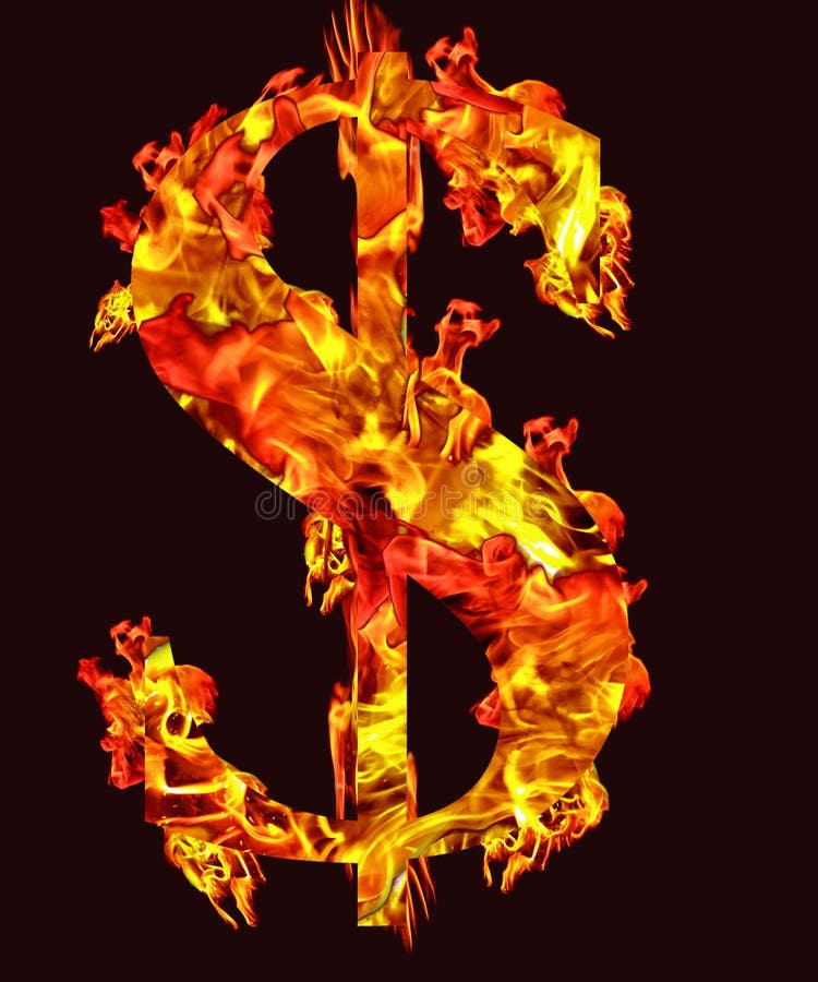Fire dollar stock illustration. Illustration of igniting - 21300804