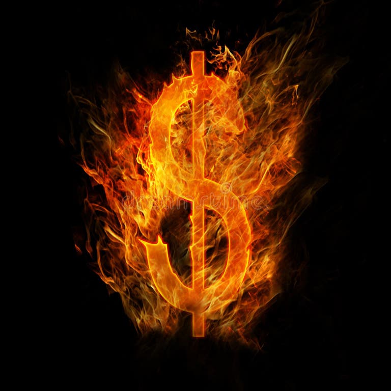 Fire Dollar sign stock image. Image of plasma, shape - 18772831