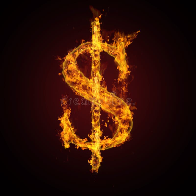 Fire Dollar Sign Stock Photos - Image: 7397553