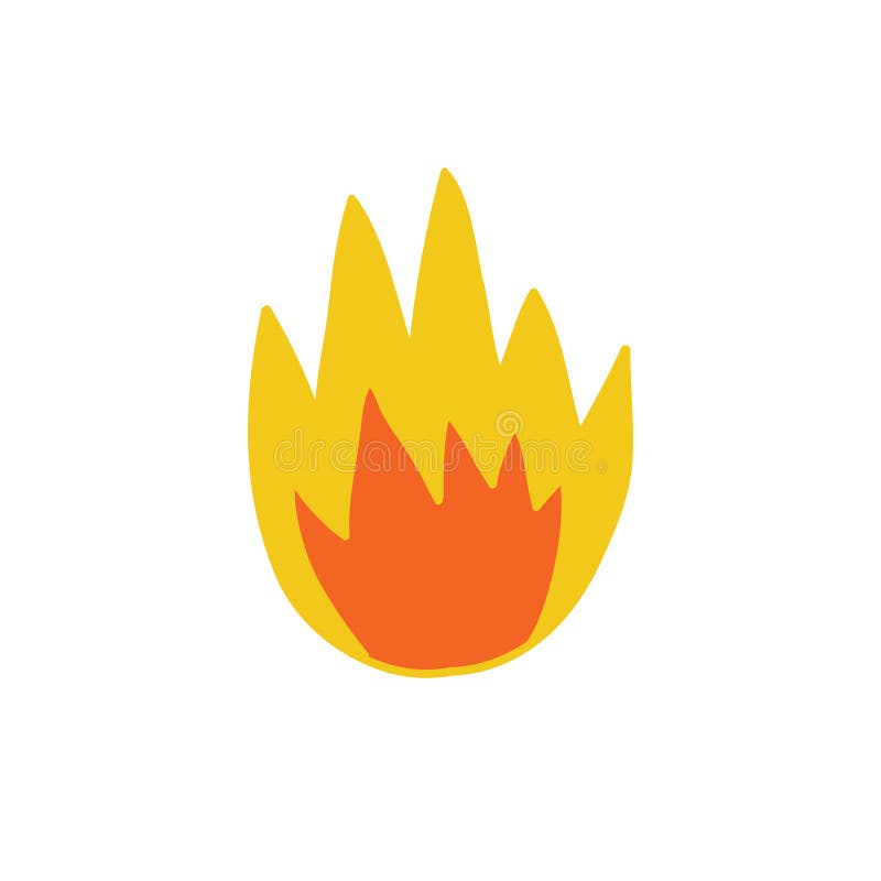 Fire Doodle Icon, Vector Illustration Stock Illustration - Illustration ...