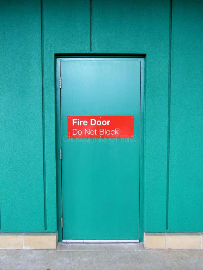 Fire Door Do Not Block Sign and Emergency Exit Stock Photo - Image of ...