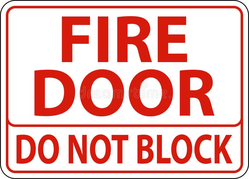Fire Door Do Not Block Sign on White Background Stock Vector ...