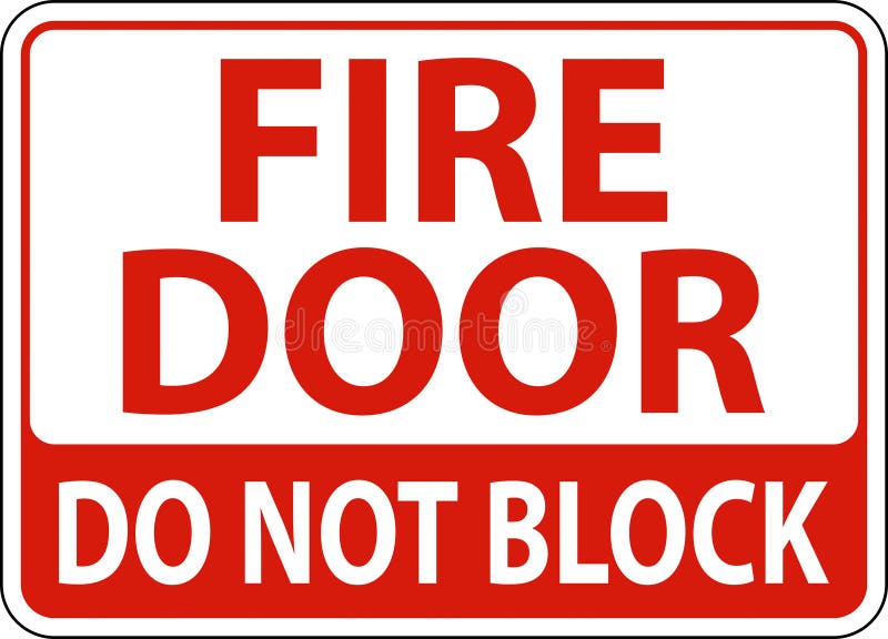 Fire Door Do Not Block Sign on White Background Stock Vector ...