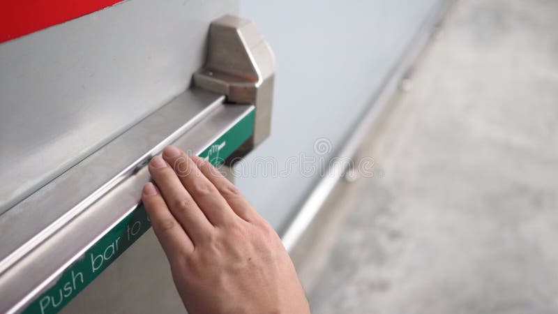 Fire Door Handle of Fire Exit for Emergency Evacuation Stock Photo ...