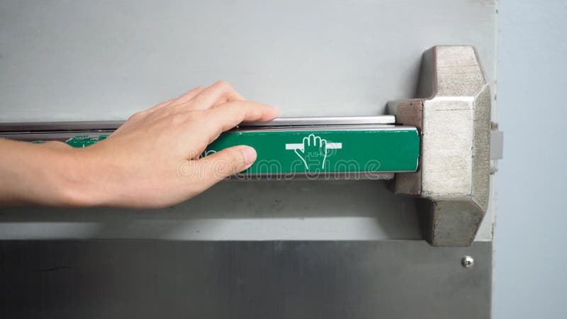 Fire Door Handle of Fire Exit for Emergency Evacuation Stock Photo ...