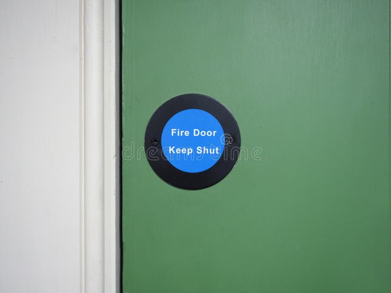 Fire door keep shut sign stock photo. Image of door - 313367620