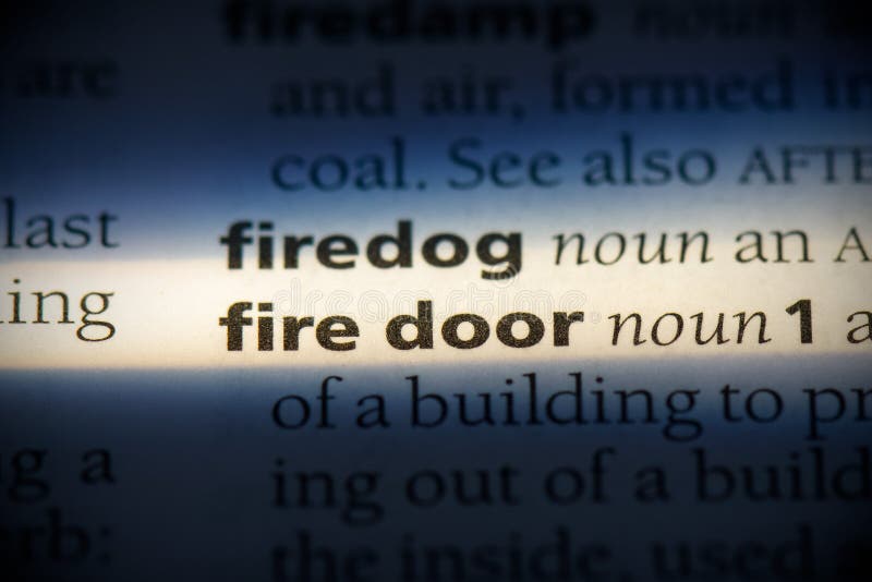 Fire door stock image. Image of meaning, reference, printed - 161577557