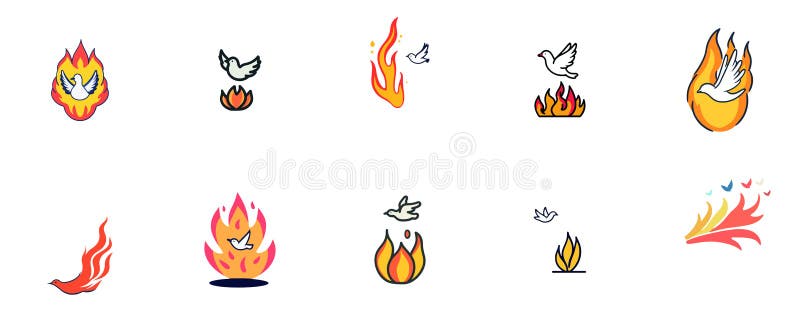 Fire Dove Symbol Peace Hope Freedom Stock Vector - Illustration of ...