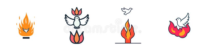 Fire and Dove Symbol for Peace and Transformation Stock Vector ...