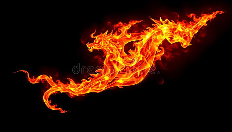 Fire Dragon Abstract Shape, Flame Art, Fire Design, Abstract Fire ...