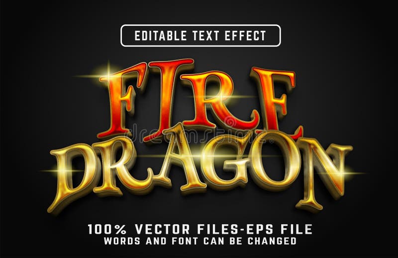 Fire Dragon Text Effect Premium Vectors Stock Vector - Illustration of ...