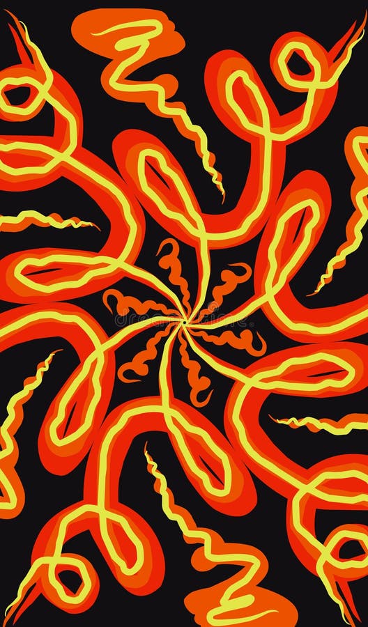 Fire drawing stock illustration. Illustration of brush - 90477883