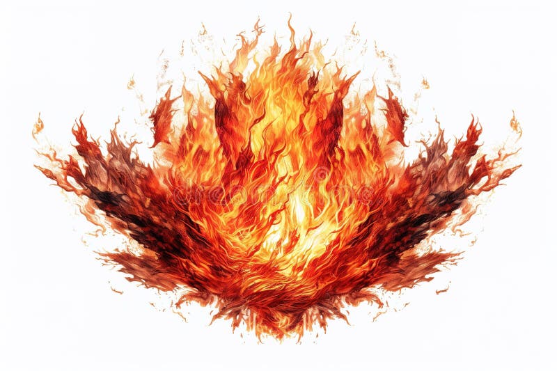 Fire Drawing Isolated on White Background. Generated by AI Stock ...