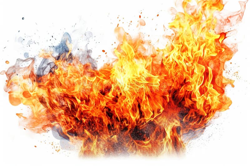 Fire Drawing Isolated on White Background. Generated by AI Stock ...