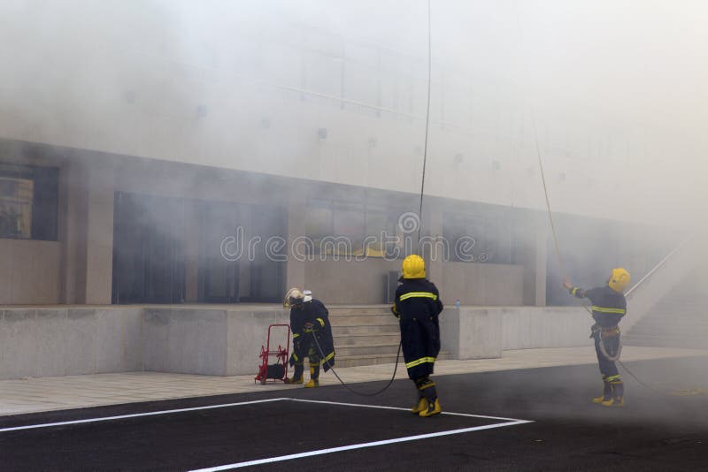 Fire drill stock image. Image of department, firefighter - 36399205