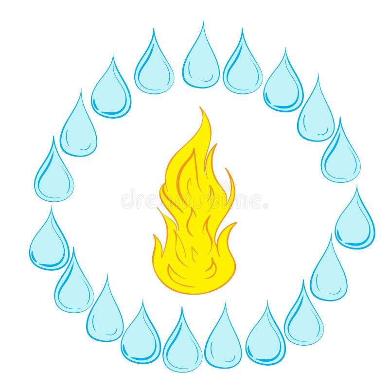Fire Rain and Fire Extinguisher Stock Vector - Illustration of painting ...