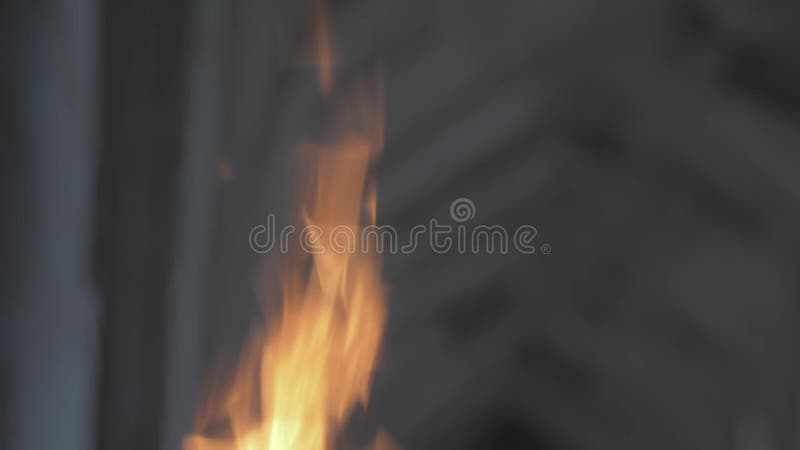 A Fire of Dry Branches Burning at Night in an Old Arabic-style Building ...