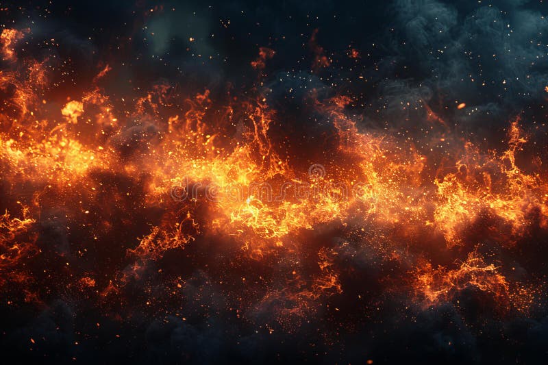 A Fire and Dust Show Up on a Dark Night, High Quality, High Resolution ...