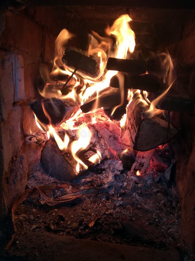 Fire of Dying Wood in the Stove Stock Image - Image of sparkler ...