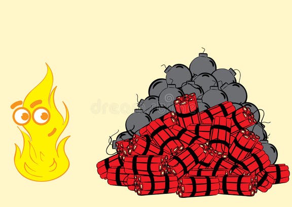 Fire and dynamite stock vector. Illustration of cartoon - 63118756