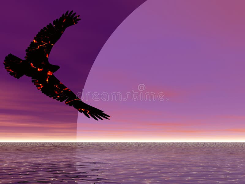 Fire Eagle Ascending stock illustration. Illustration of hawk - 281408