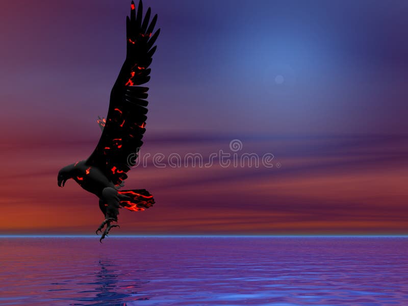 Fire Eagle Blue stock illustration. Illustration of hawk - 281401