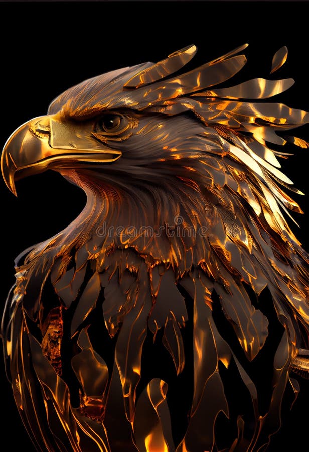 Fire Eagle Logo. AI Render. Stock Illustration - Illustration of emblem, fire: 279128456