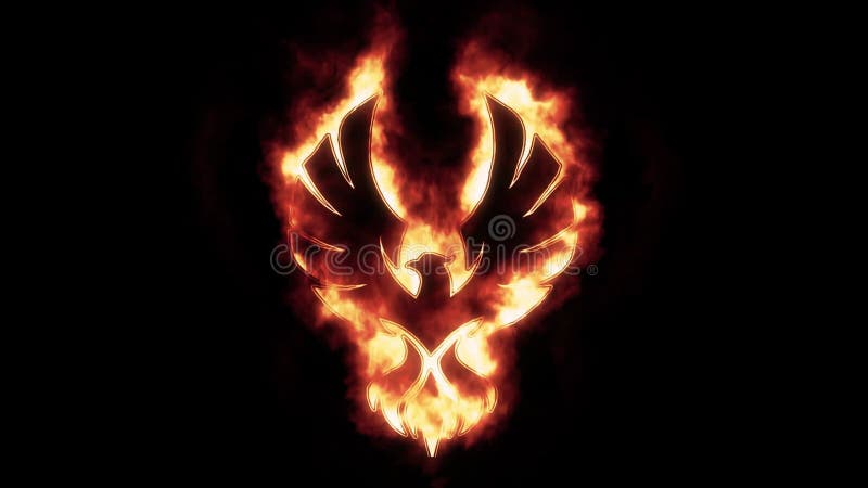 Fire Eagle Phoenix Logo Looping Animation Graphic Element Stock Footage ...
