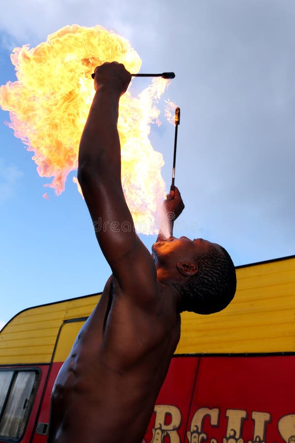 Fire Eater at the Circus stock photo. Image of exciting - 36377520