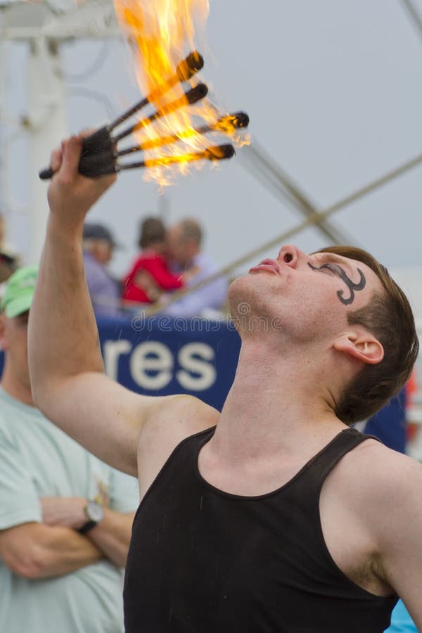 Fire Eater Girl editorial image. Image of entertain, flaming - 30182085