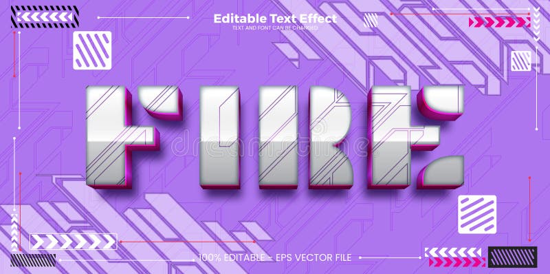 Fire Editable Text Effect in Modern Cyber Trend Style Stock Vector ...
