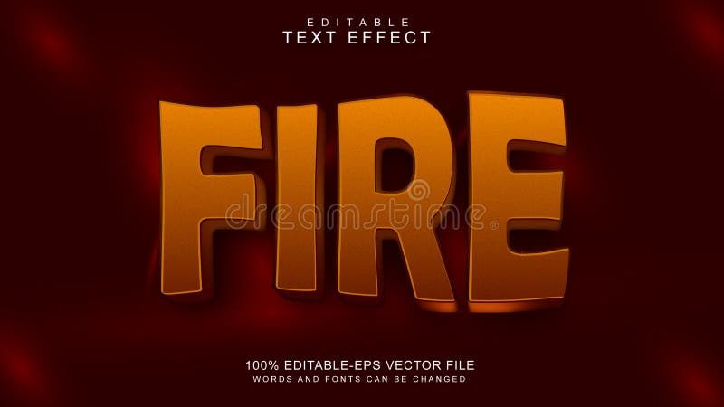 Fire Editable Text Effect Template Stock Vector - Illustration of effect, style: 333086906