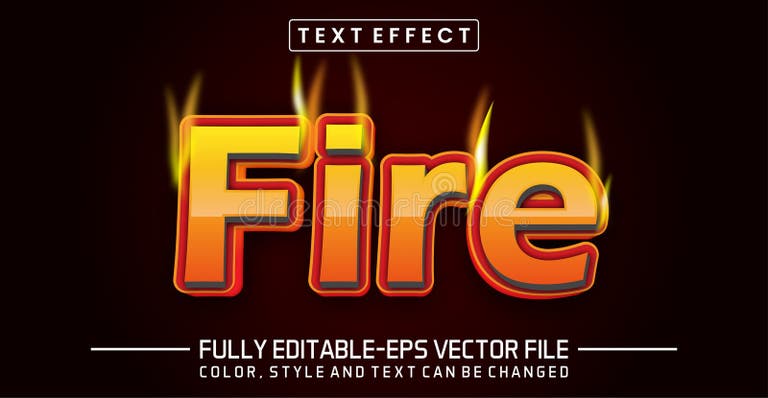 Fire Editable Text Style Effect Stock Vector - Illustration of poster, editable: 323760697