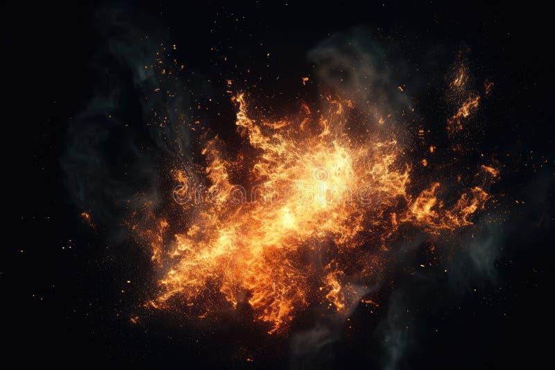 Fire Effect Bursting Explosion Light Orange Color, Emit Hot Temperature ...