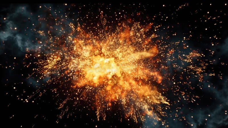 Fire Effect Bursting Explosion Light Orange Color, Emit Hot Temperature ...