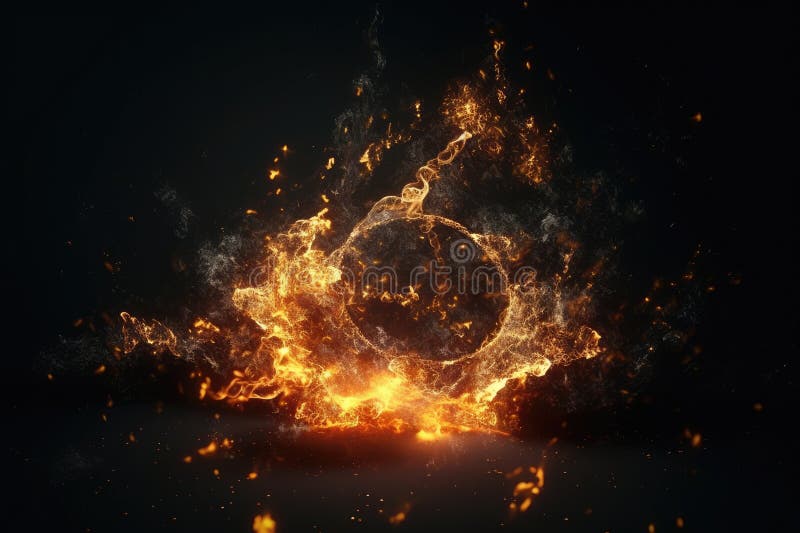 Fire Effect Bursting Explosion Light Orange Color, Emit Hot Temperature ...