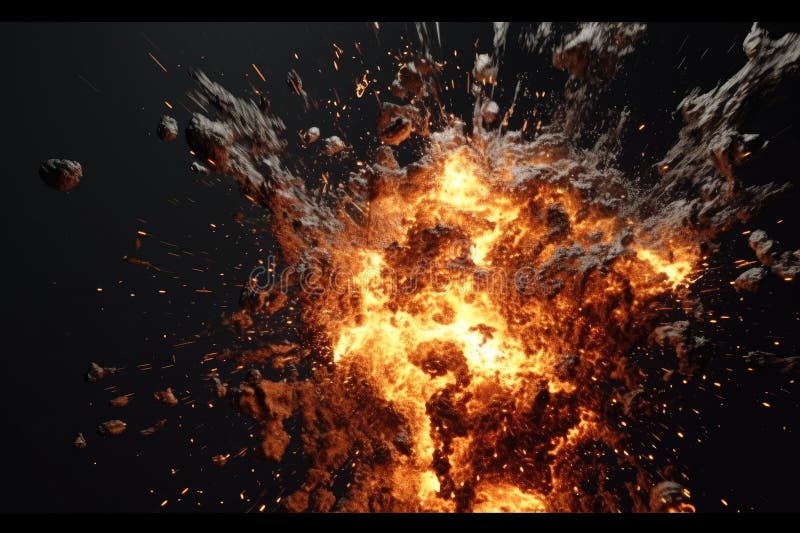 Fire Effect Bursting Explosion Light Orange Color, Emit Hot Temperature ...