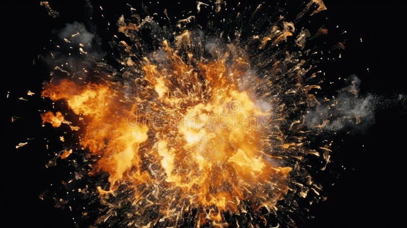 Fire Effect Bursting Explosion Light Orange Color, Emit Hot Temperature ...