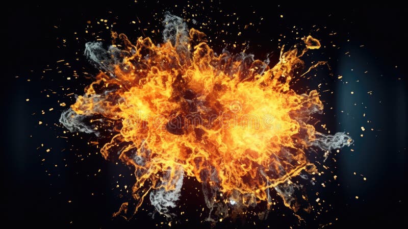 Fire Effect Bursting Explosion Light Orange Color, Emit Hot Temperature ...