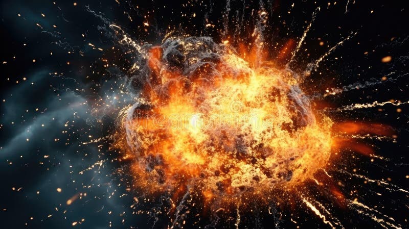 Fire Effect Bursting Explosion Light Orange Color, Emit Hot Temperature ...