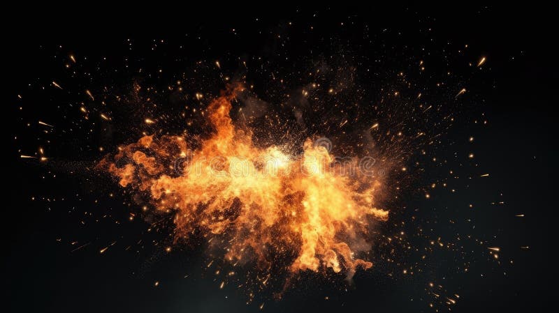 Fire Effect Bursting Explosion Light Orange Color, Emit Hot Temperature ...