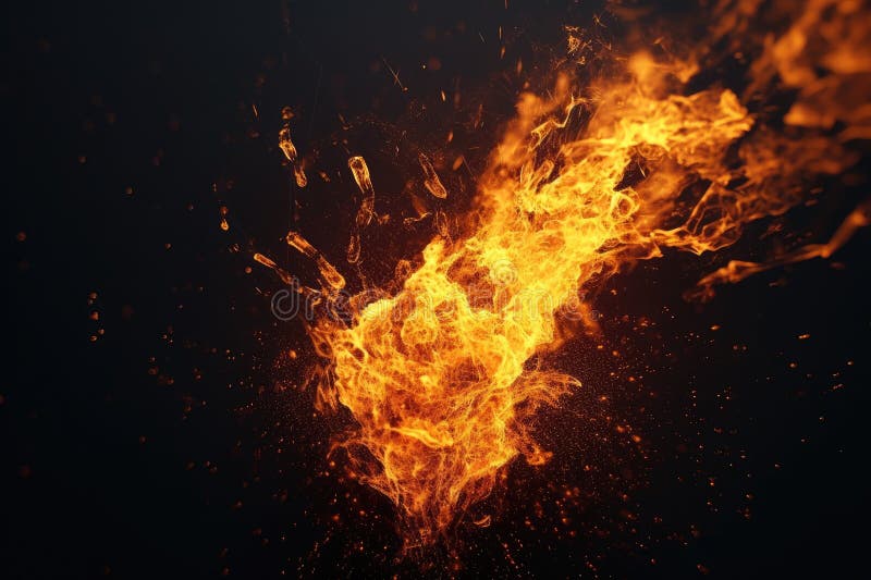 Fire Effect Bursting Explosion Light Orange Color, Emit Hot Temperature ...