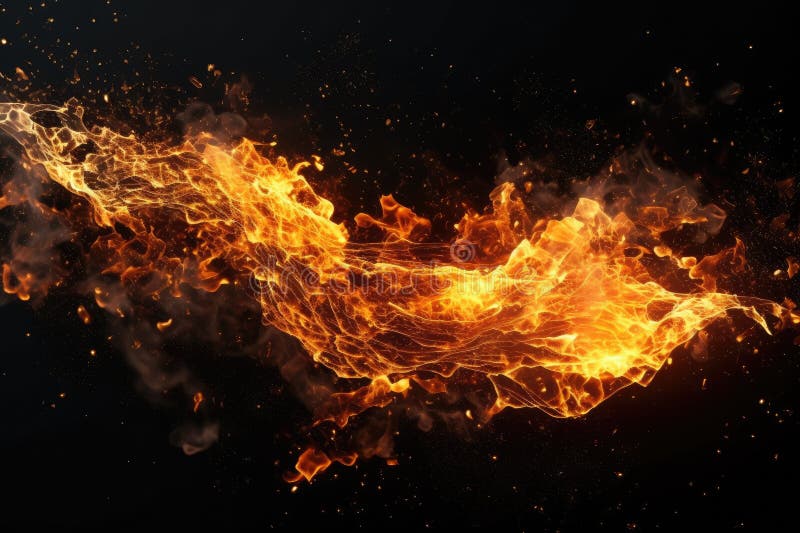 Fire Effect Bursting Explosion Light Orange Color, Emit Hot Temperature ...