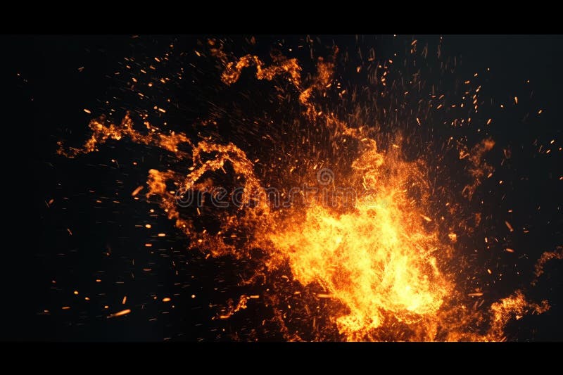 Fire Effect Bursting Explosion Light Orange Color, Emit Hot Temperature ...