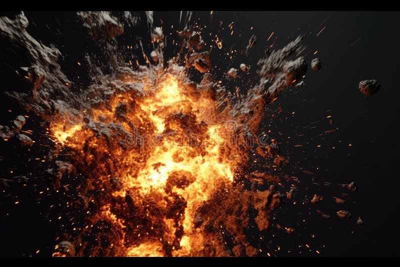 Fire Effect Bursting Explosion Light Orange Color, Emit Hot Temperature ...