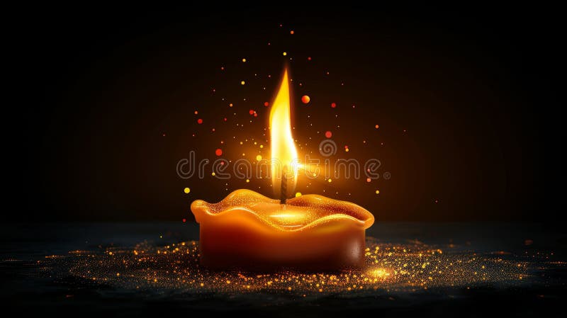 Fire Effect Concept on a Dark Background with Candle Flames. Modern ...