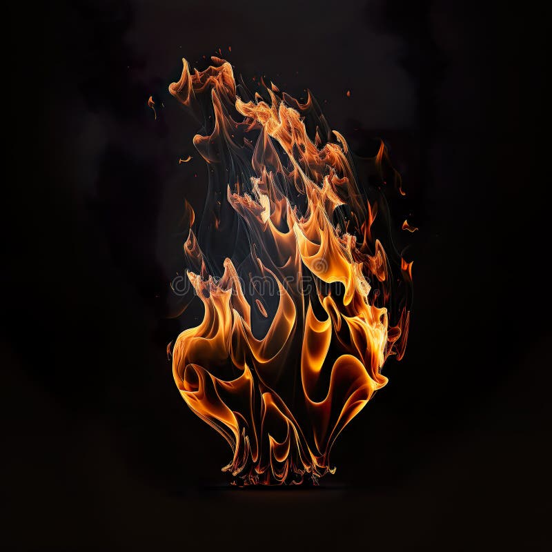 Fire Element on Black Background Stock Illustration - Illustration of ...