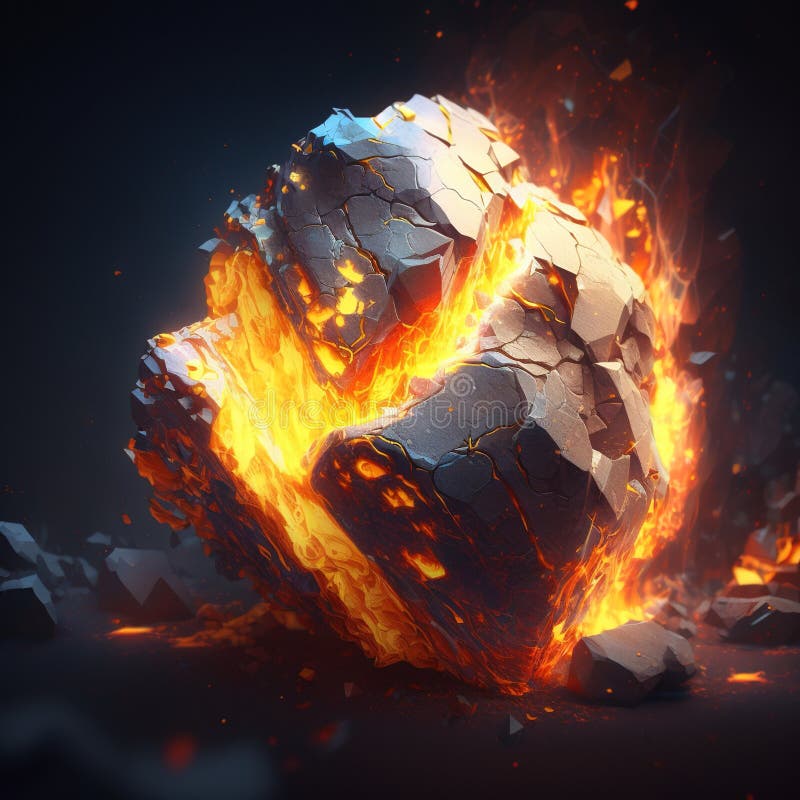 A Fire Element. Generative AI Stock Illustration - Illustration of lava ...