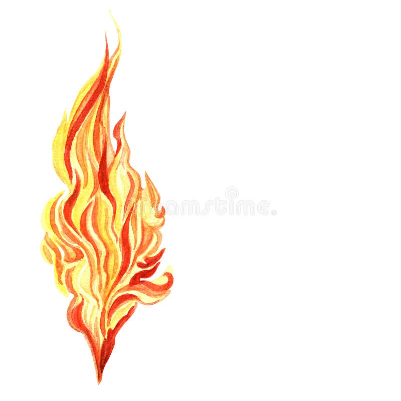 Fire_element Para El Design_watercolor Stock de ilustración ...