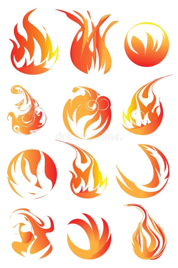 Fire elements stock vector. Illustration of symbol, burn - 39979163